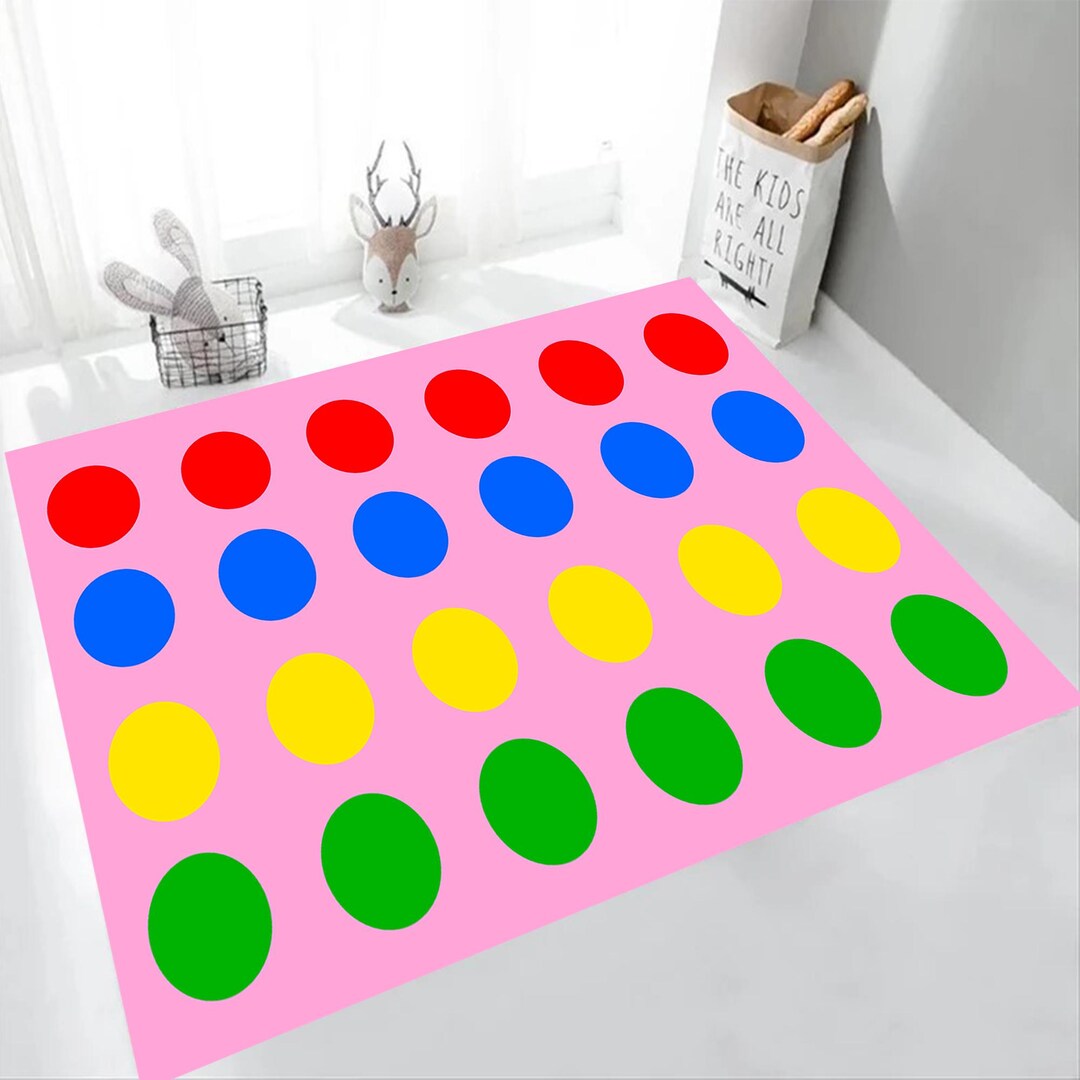 Classic Twister Rug With Pink Background | Play a Twister Game With ...