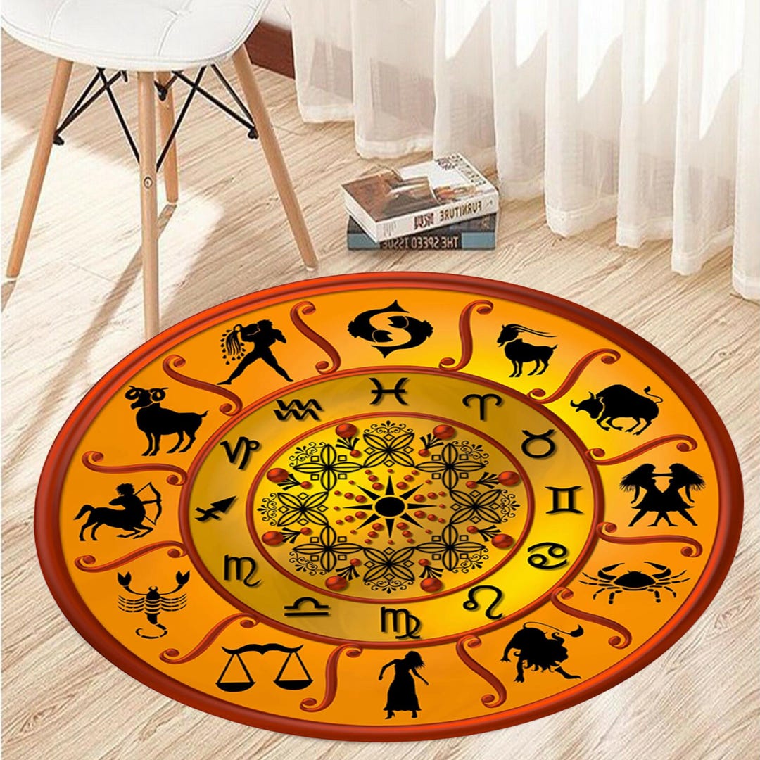 Zodiac Constellations Round Rug, Astrology Rug, Zodiac Rug, Zodiac Rugs ...