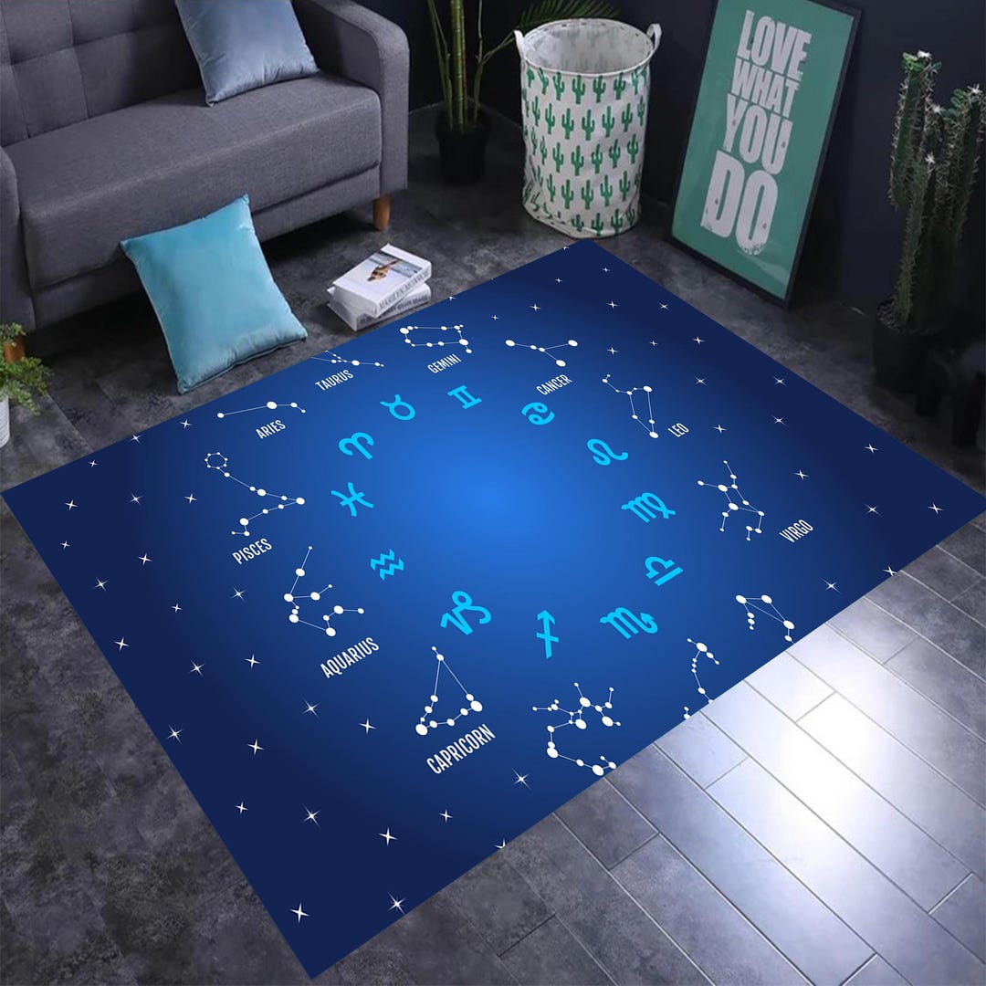 Ancient Constellations Zodiac Rug, Astrology Rug, Zodiac Zodiac Signs ...