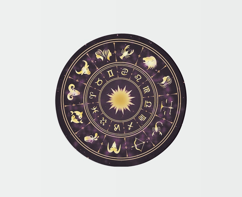 Cosmic Zodiac Ring Round Rug, Astrology Rug, Zodiac Rug, Zodiac Rugs ...