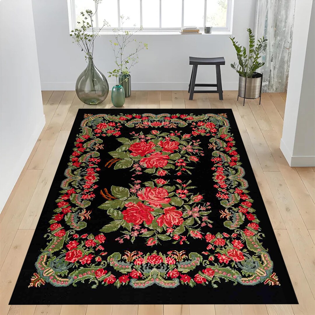 Cottagecore Roses Rug, Cottagecore Vintage Garden Rug, Vintage Rug ...