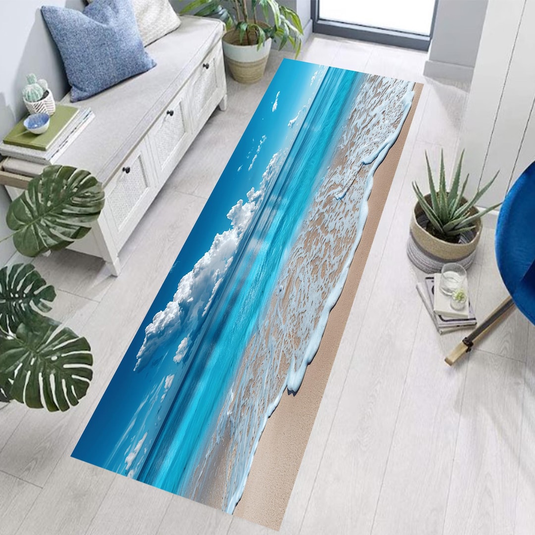 Beach Rug,beach Runner Rug,nautical Rug,sea Sand Rug,sandy Beach Rug ...