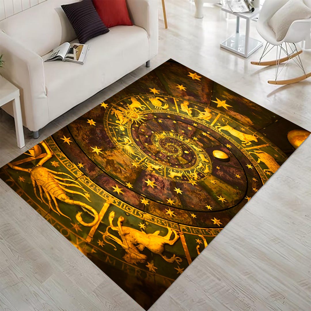 Ancient Constellations Zodiac Rug, Astrology Rug, Zodiac Zodiac Signs ...