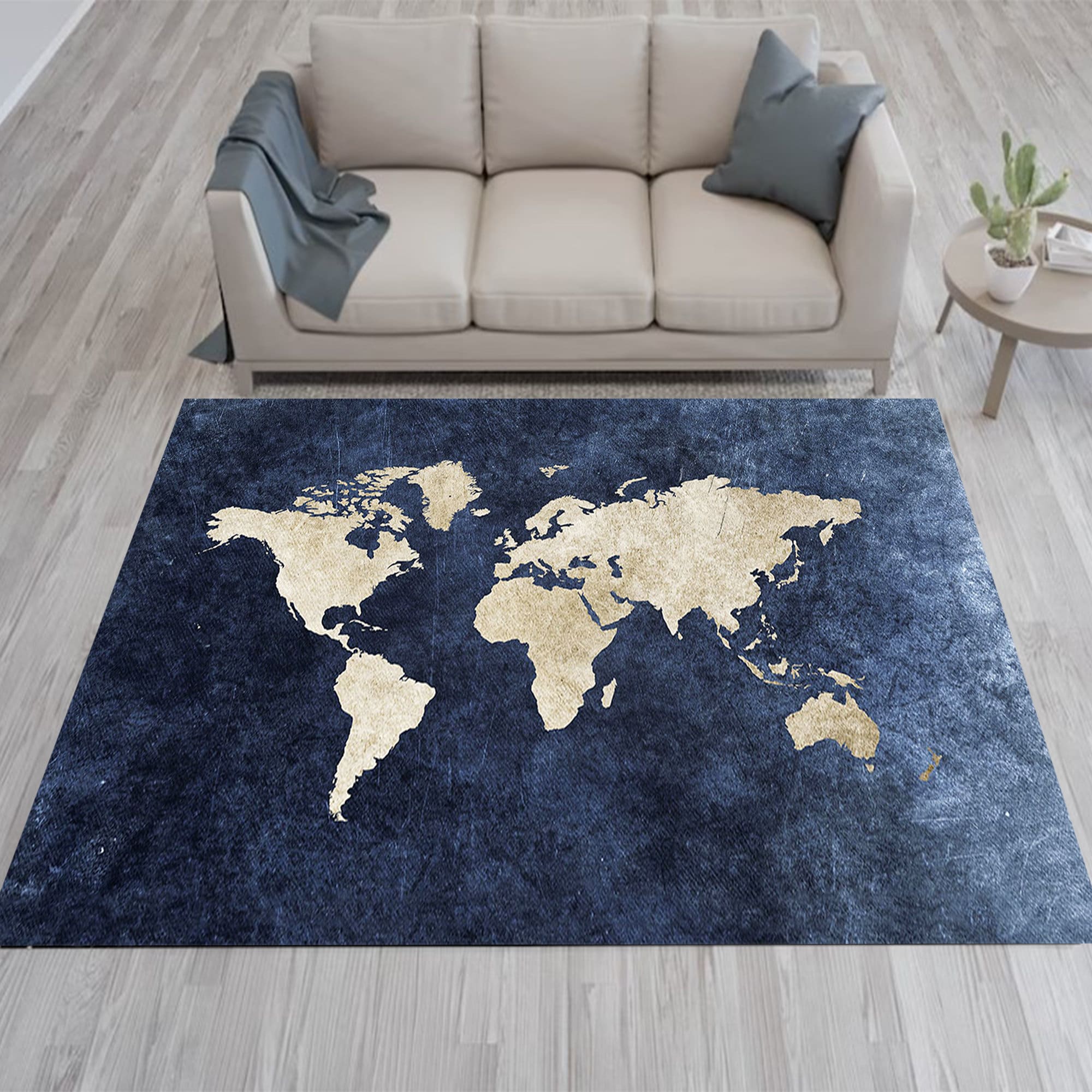 Blue World Map Rug, World Map Rug,map Rugs,atlas World Map Rug,area ...
