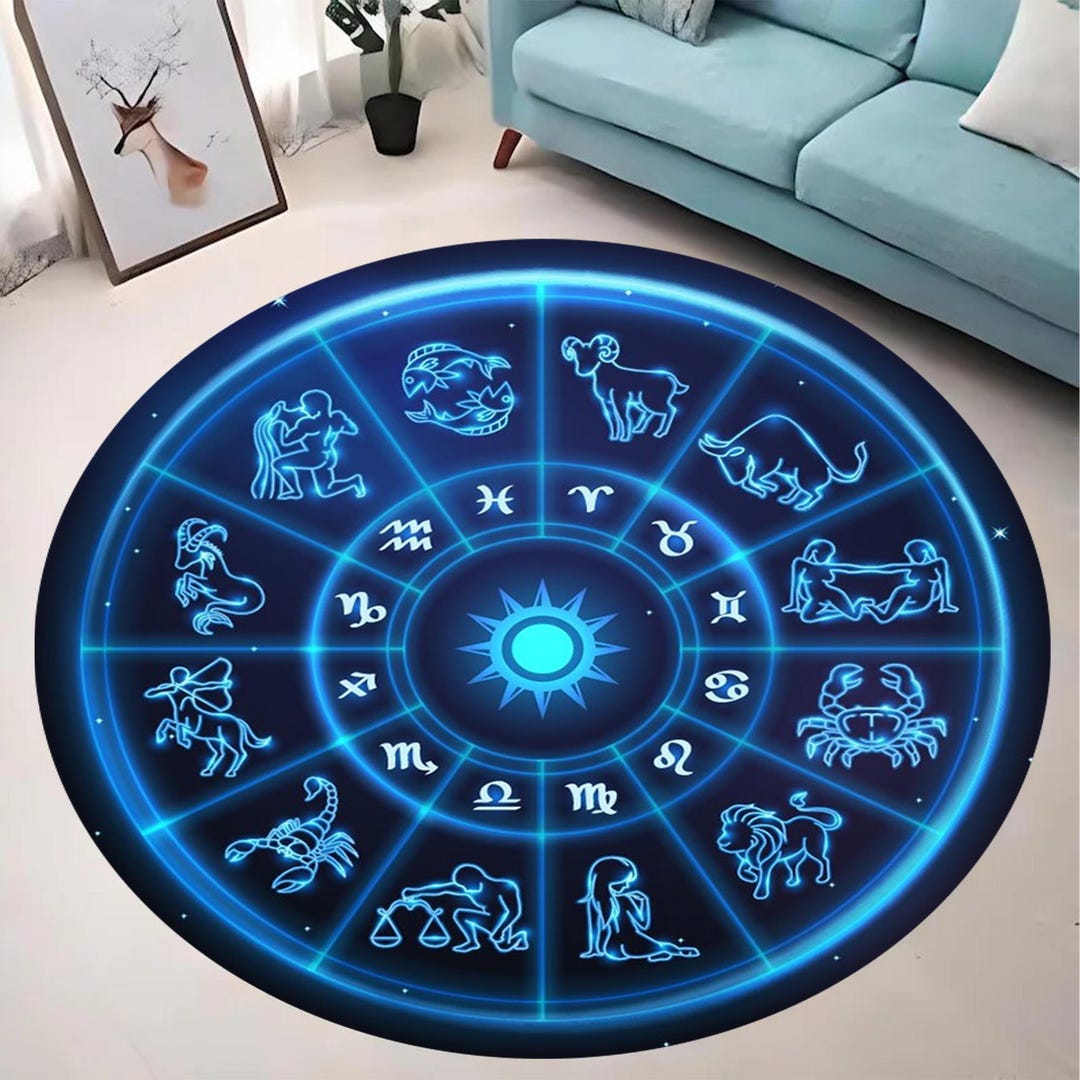 Zodiac Constellations Round Rug, Astrology Rug, Zodiac Rug, Zodiac Rugs ...