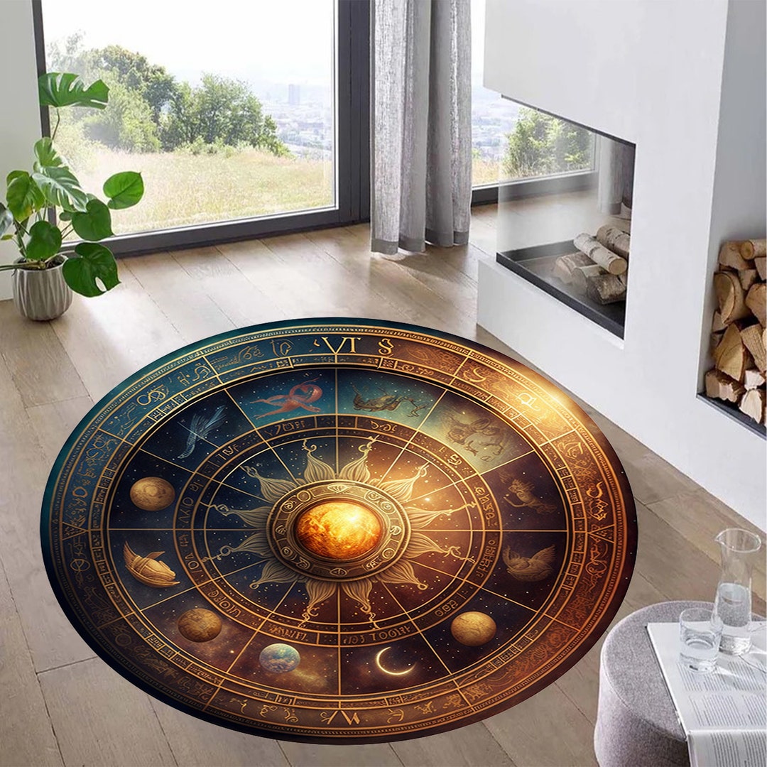 Zodiac Constellations Round Rug, Astrology Rug, Zodiac Rug, Zodiac Rugs ...