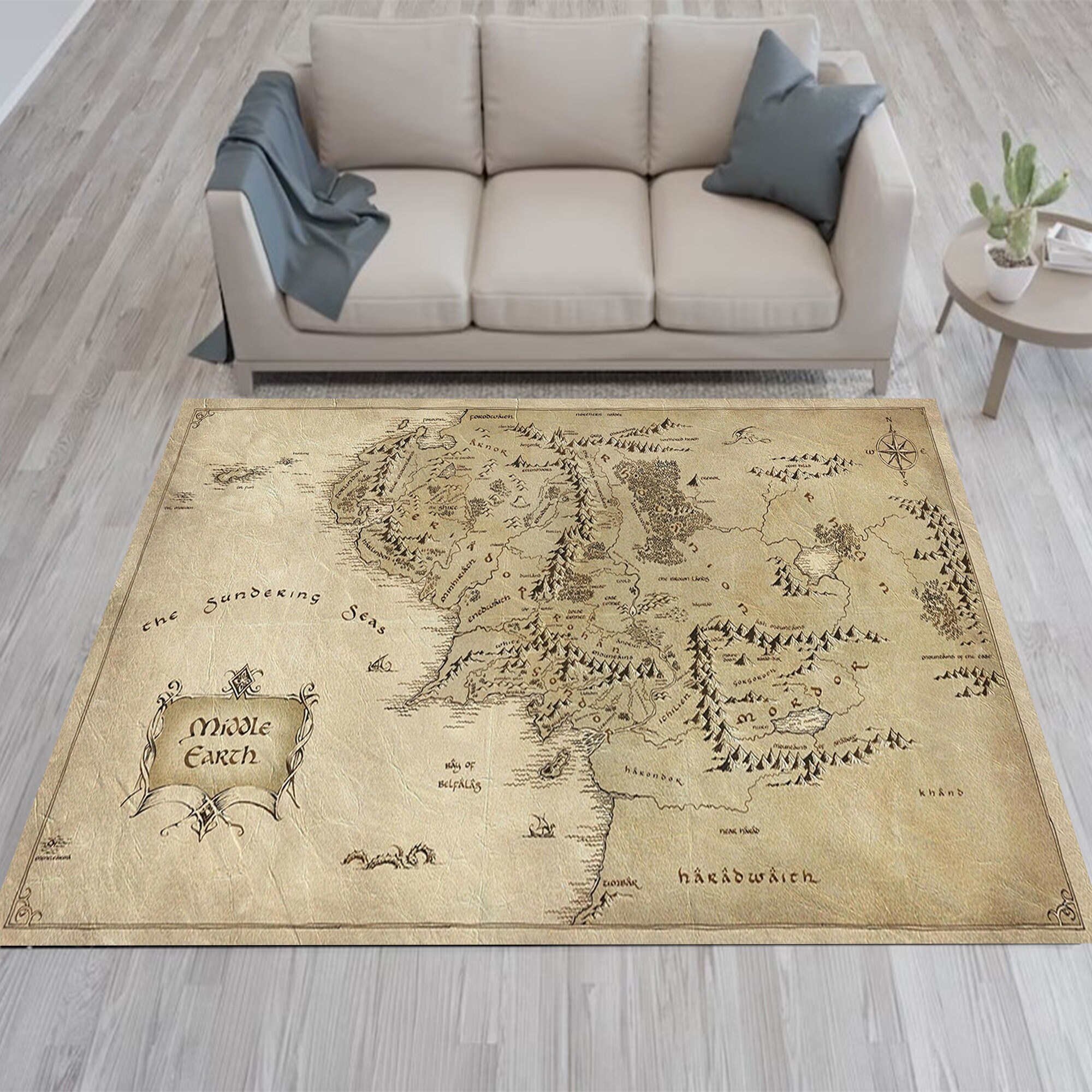 Middle Earth Rug, Lord of the Rings, Map Rug, Movie Map Rugs, Middle ...