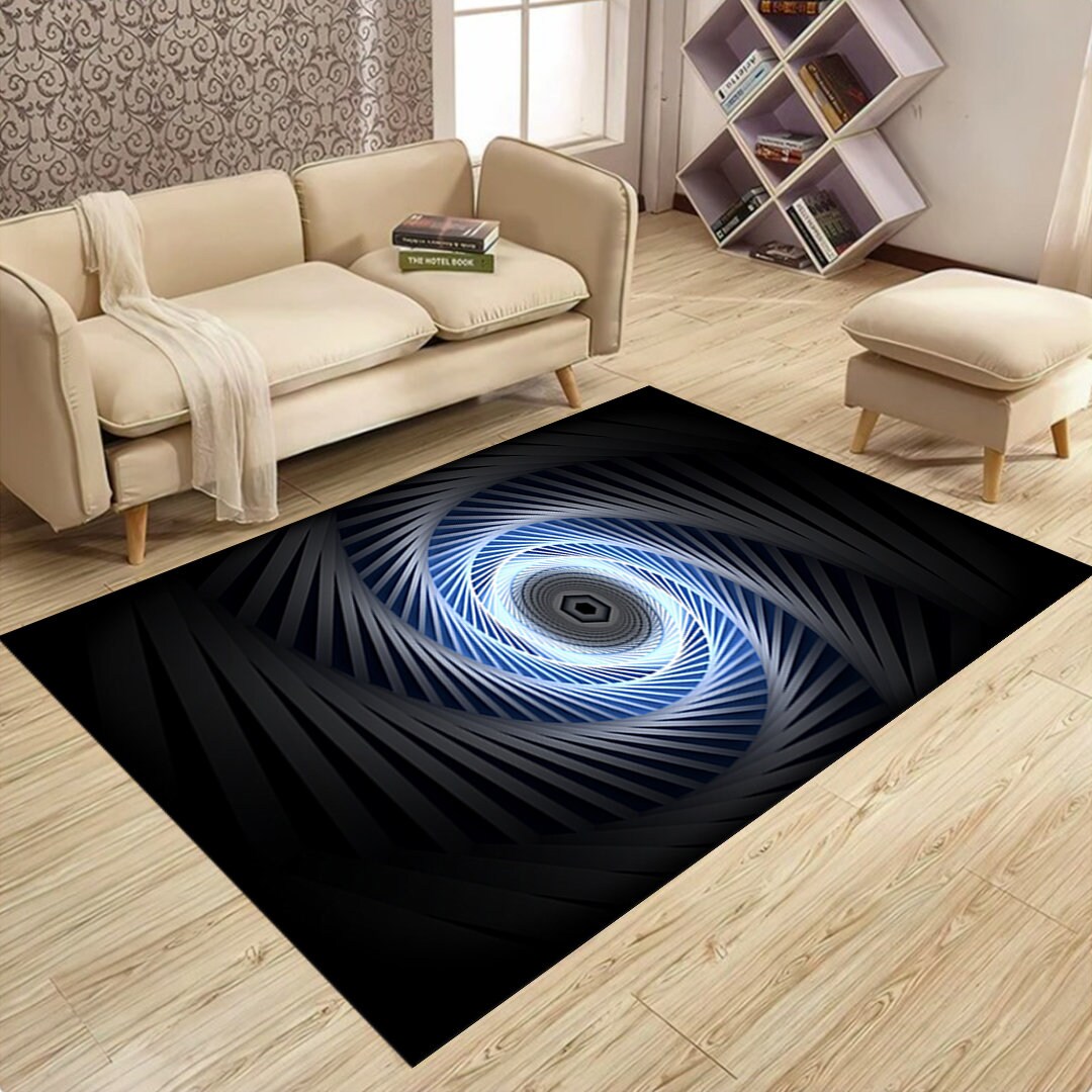 3D Rug, Illusion Rug, Colourful Vortex Rug, Optical Illusion Rug, 3D ...