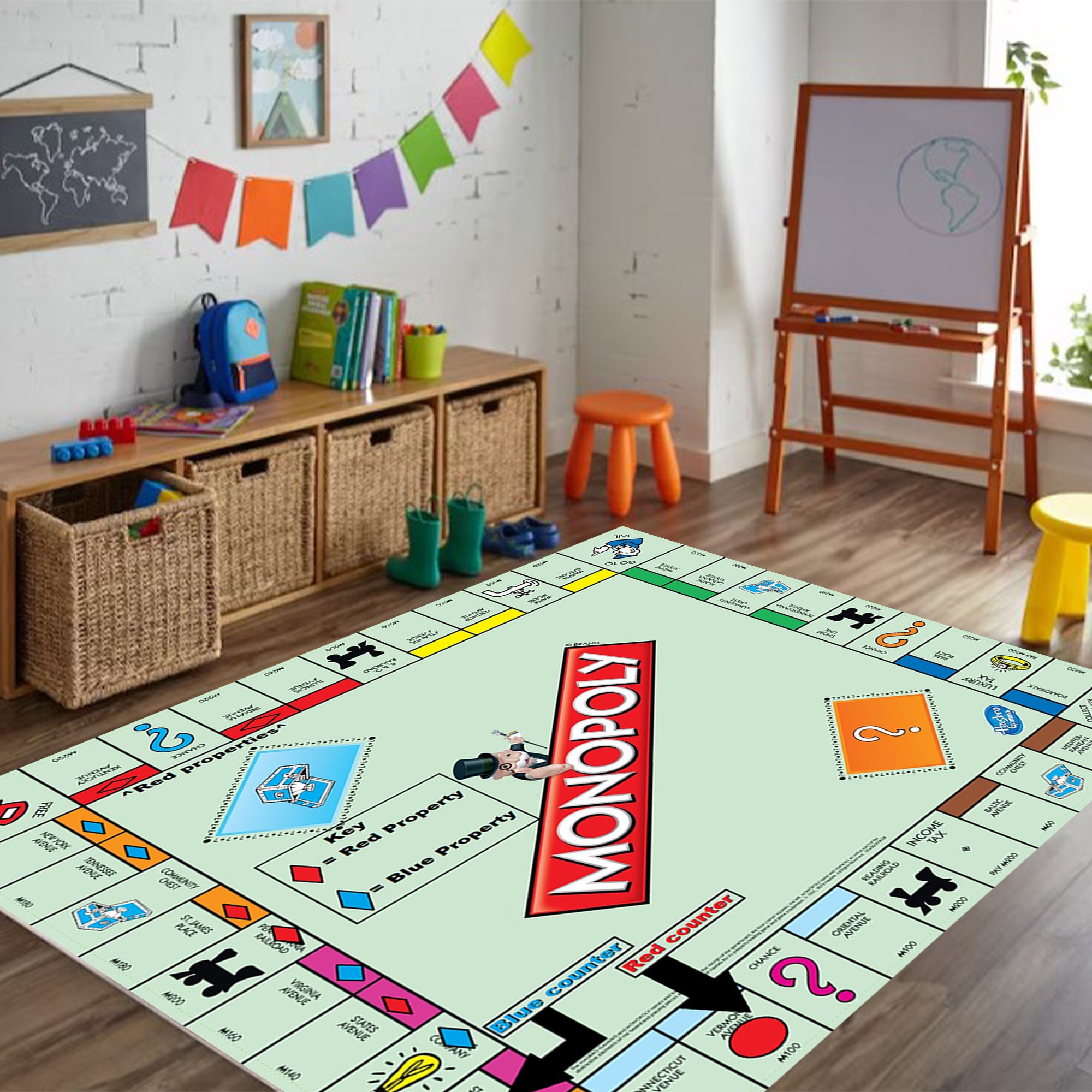 Monopoly Rug, Monopoly,monopoly Mat,monopoly Boardgame Rug,monopoly ...
