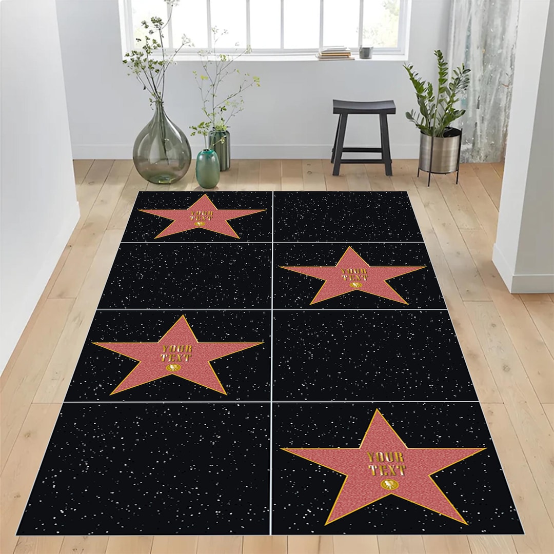 Hollywood Walk of Fame Star Vertical Rug | Customizable Gift for Your ...