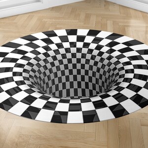 Optical Illusion Vortex Trick Round Rug, Optical Illusion Rug, Illusion ...
