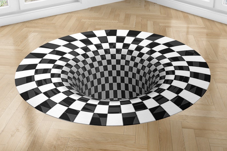 Optical Illusion Vortex Trick Round Rug, Optical Illusion Rug, 3D Druck ...