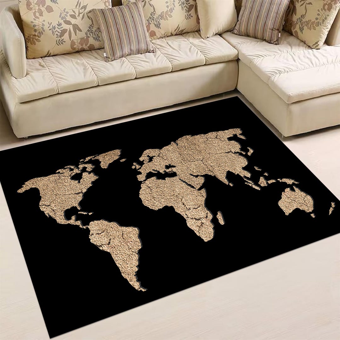 Parchment Paper World Map Rug,world Map Rug,map Rug,atlas World Map Rug ...