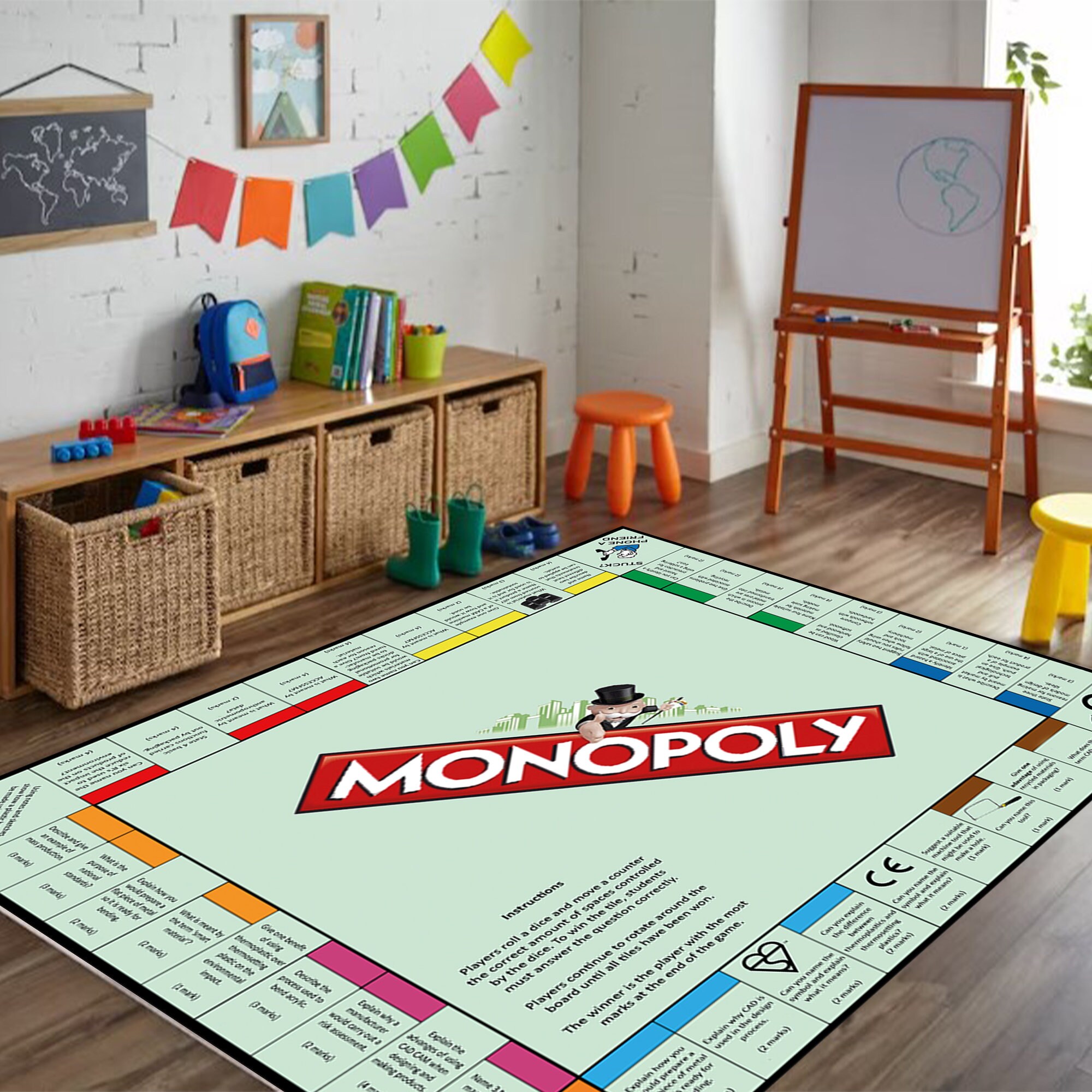 Monopoly Rug, Monopoly,monopoly Mat,monopoly Boardgame Rug,monopoly ...