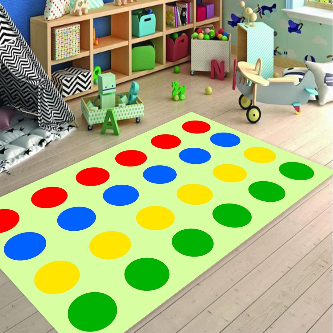 Classic Twister Rug With Menthol Green Background | Play a Twister Game ...