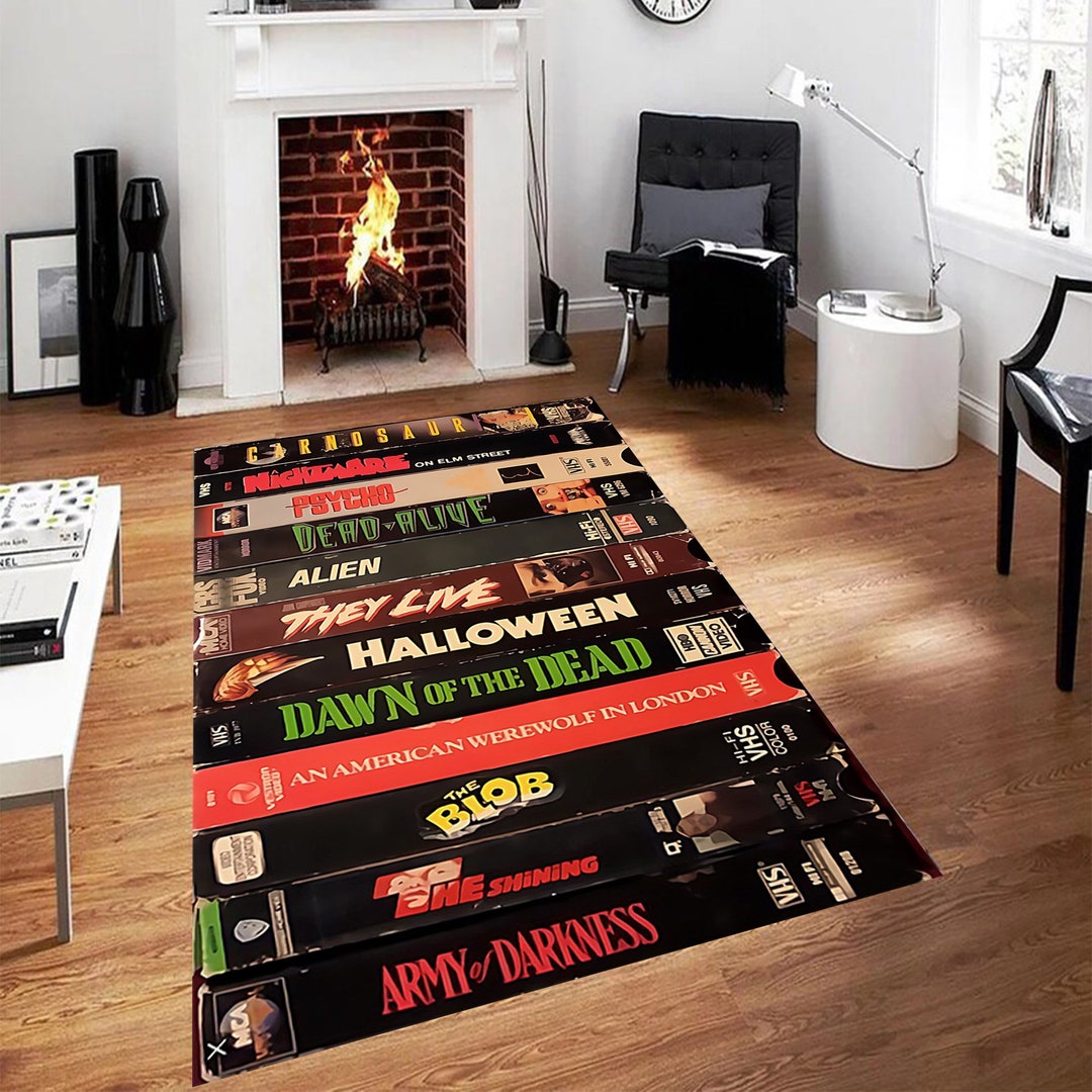 VHS Rug,retro Movies,video Rug,nostalgic Retrostyle Rug,horror Movie ...