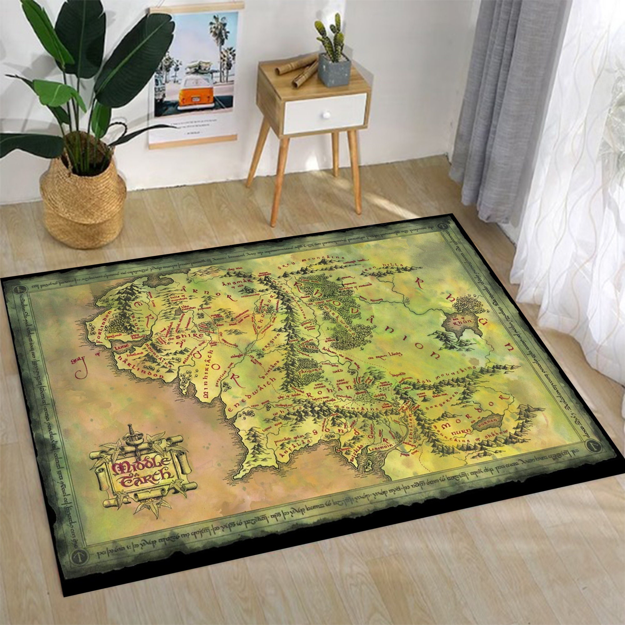 Middle Earth Rug, Lord of the Rings, Map Rug, Movie Map Rugs, Middle ...