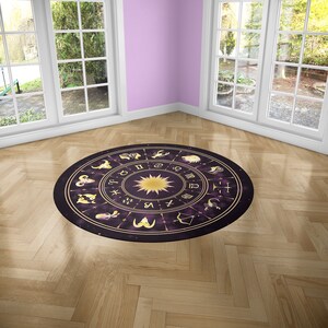 Cosmic Zodiac Ring Round Rug, Astrology Rug, Zodiac Rug, Zodiac Rugs ...