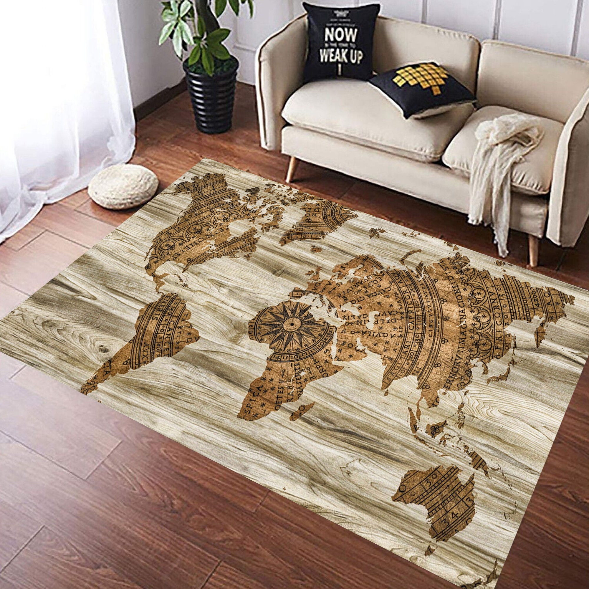 World Map Rug, Map Rugs, Atlas World Map Rug, Area Carpet,popular ...