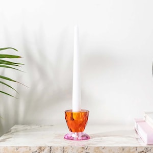 Colorful Yellow Pink Red Crystal Candle Holder, Unique Design Sparkling ...