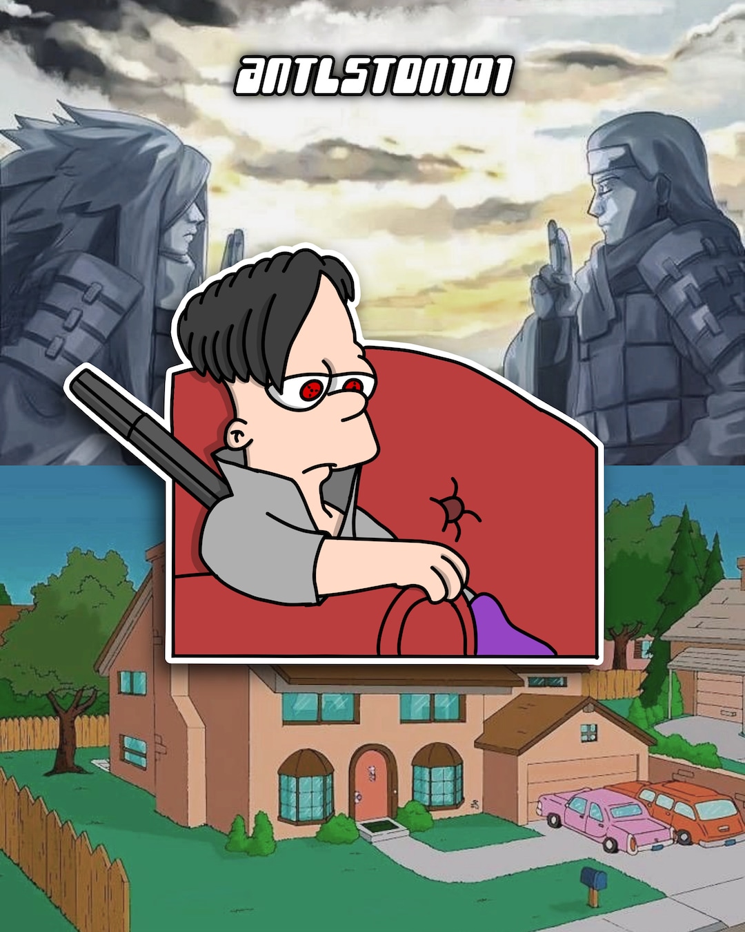 Simpsons + Naruto [bart X Sasuke] Sticker for Gift, Hydroflask, Laptops ...