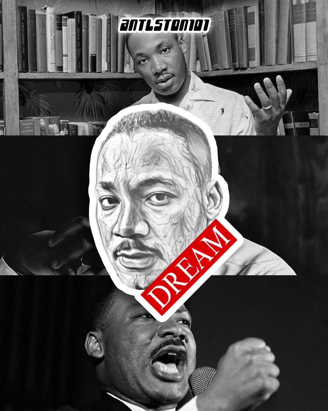 Martin Luther King Vinyl Sticker | Gift | for Skateboards | for Water ...