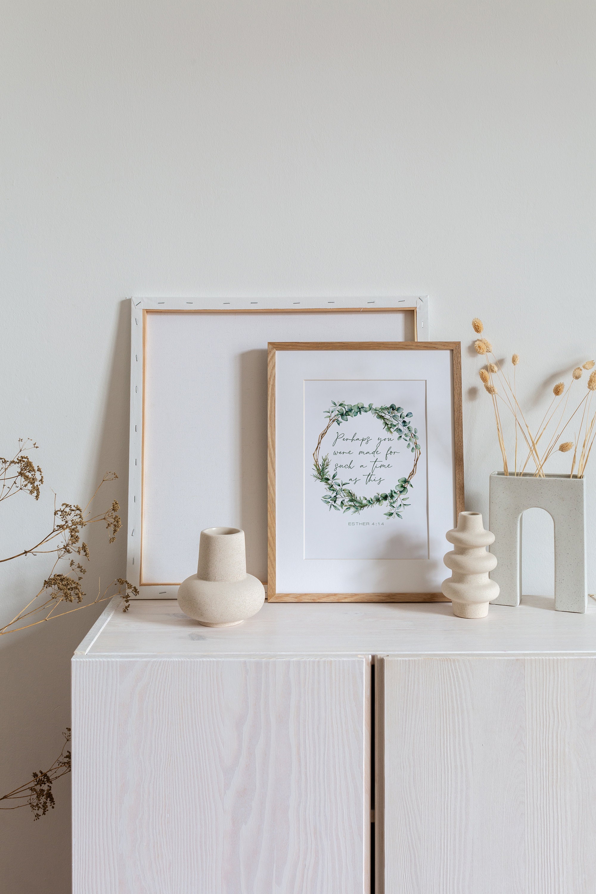 Esther 4:14, for Such a Time as This, Floral Wreath Ivy Vine, Modern ...