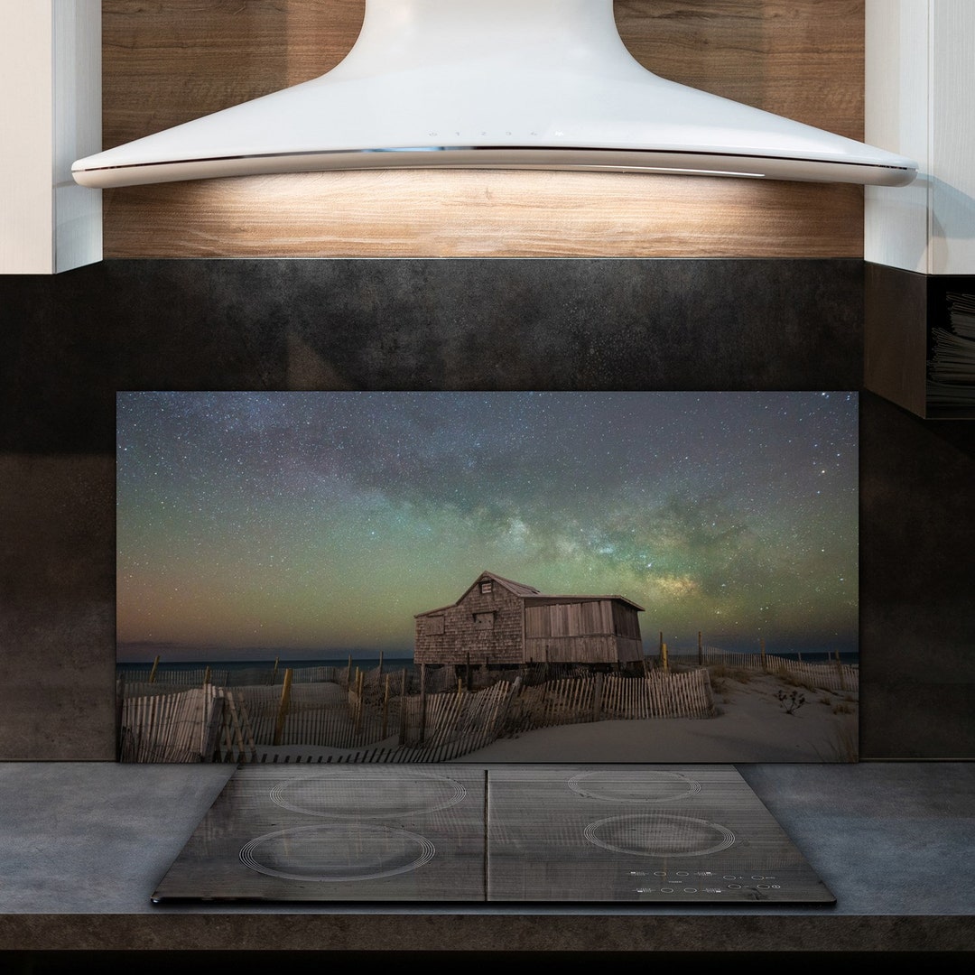 Judges Shack Under the Milky Way Galaxy Glass Backsplash, Gray 4 Mm ...