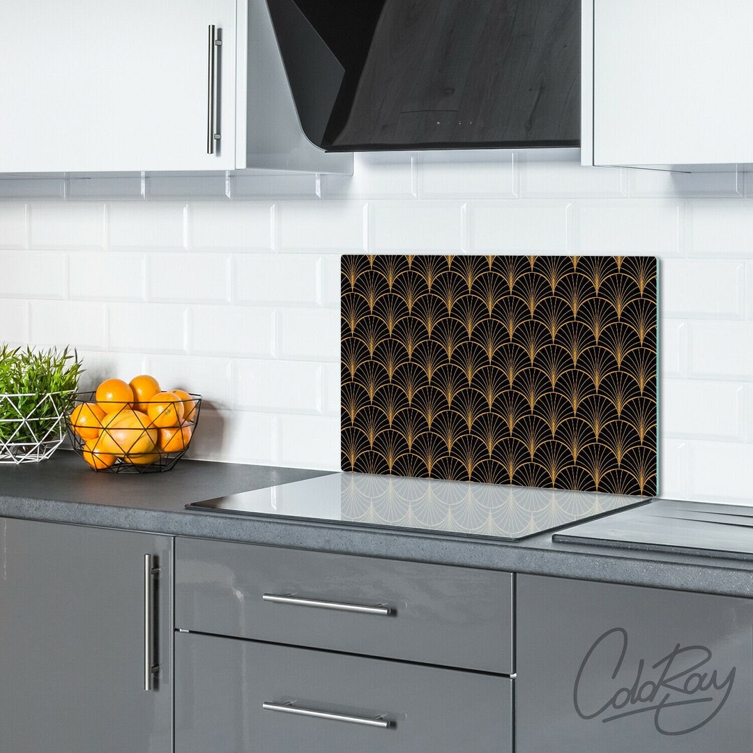 Abstract Regular Pattern Classic Splashback, Modern Chopping Board ...