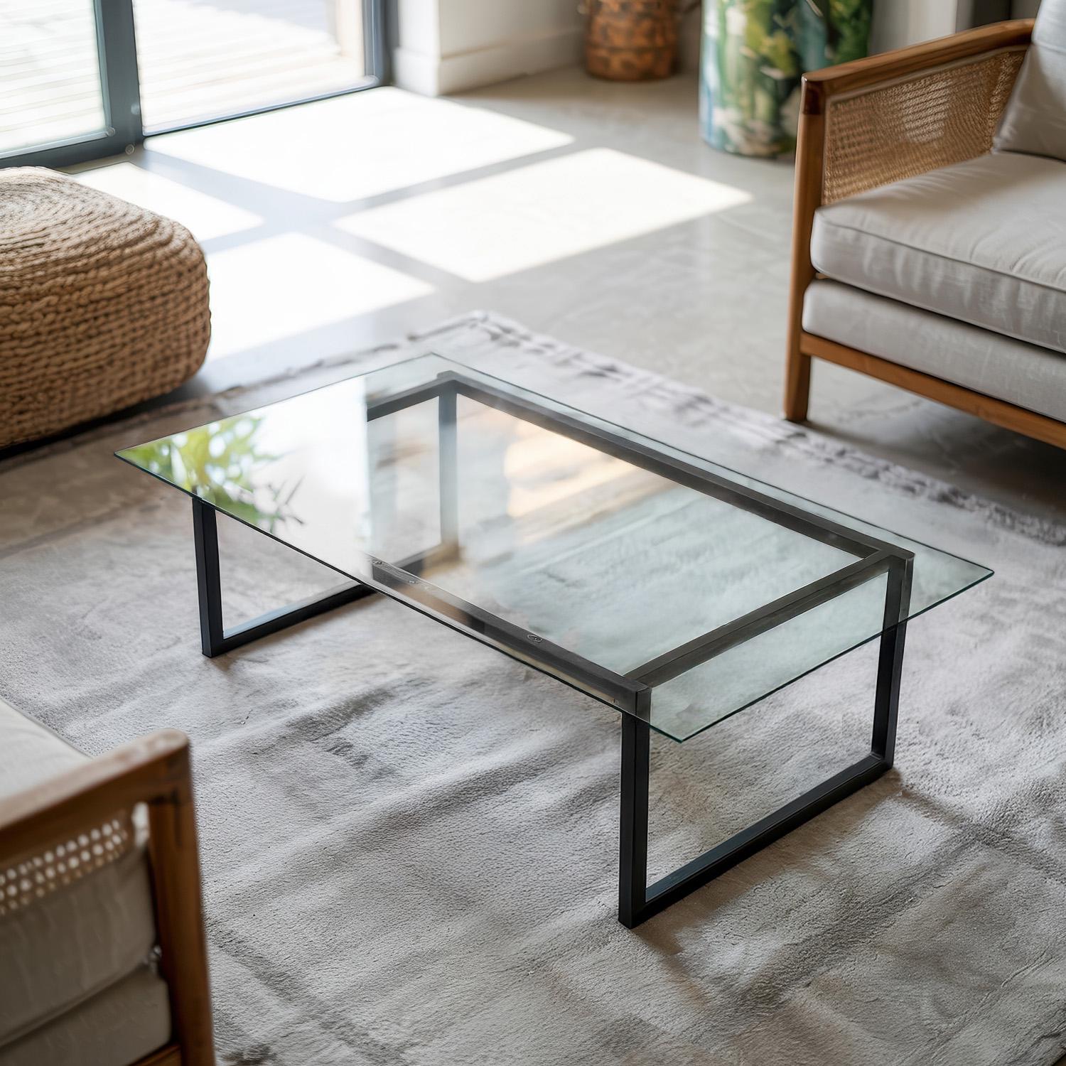 Rectangle See-through Glass Table Top, Round Glass Table Cover, Scratch ...