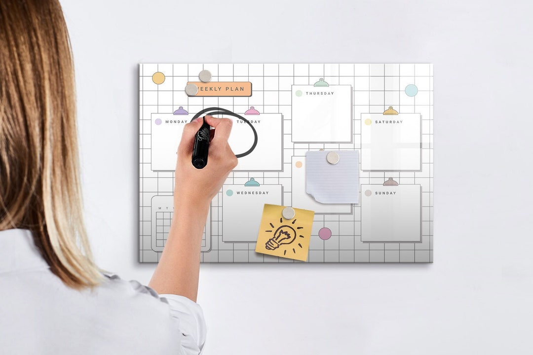 Weekly Plan Magnetic Board, Weekly Planner, White Memo Board, Timetable ...