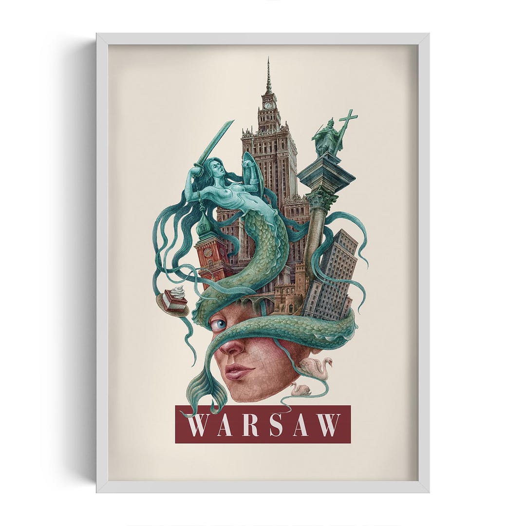 Warsaw City Wall Art, Warsaw Wall Art in Frame, City Art Frame, Warsaw ...