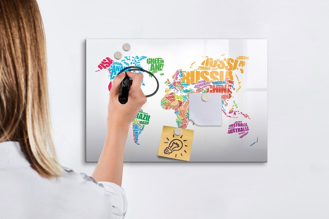 Names of the Countries Magnetic Board, Places You've Been, Multicolour ...