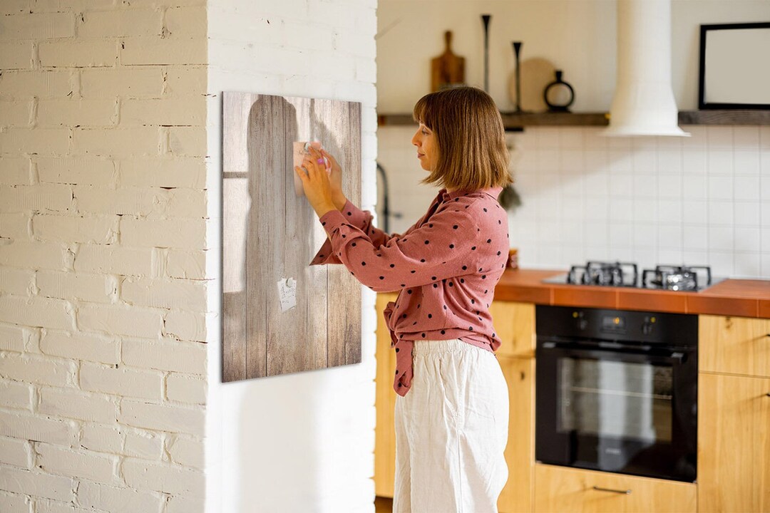 Bright Wood Boards Magnetic Board, Command Center, Brown Display Board ...