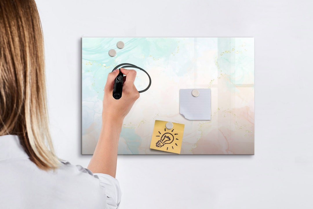 Watercolor Marble Magnetic Board, Wall Organizer, Multicolour Mood ...