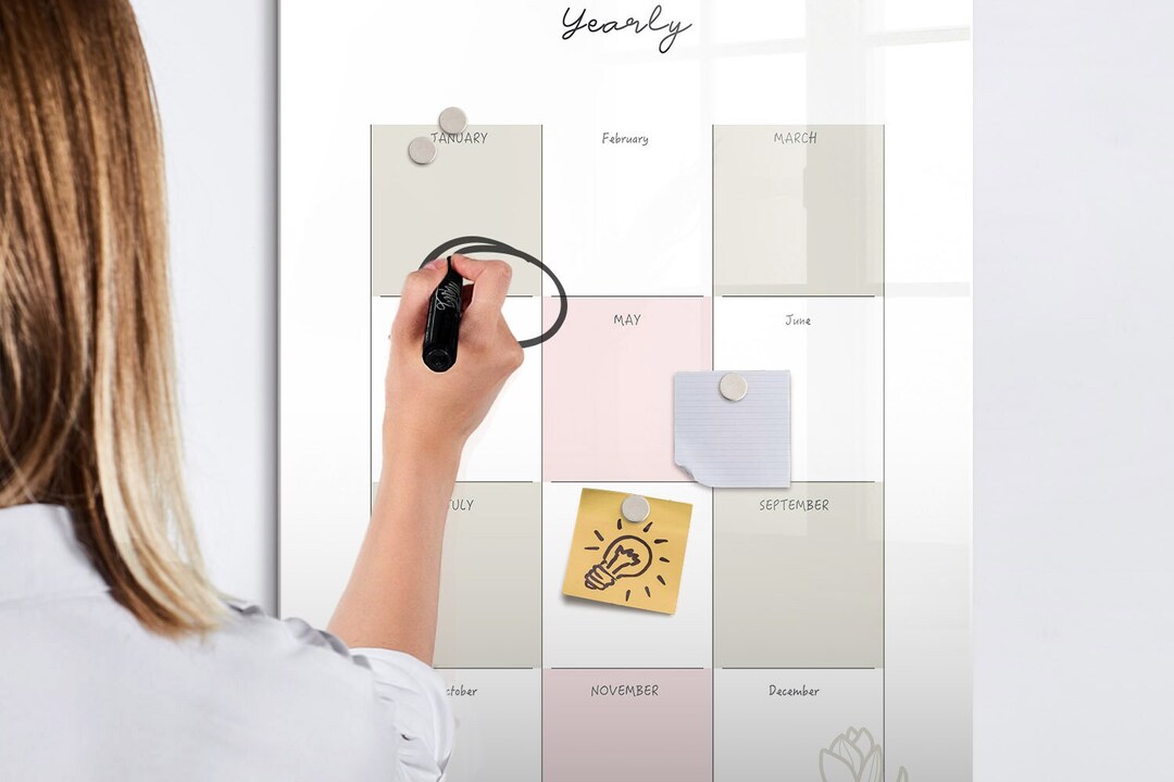 Annual Planner Magnetic Board, Timetable, White Note Board, Command ...