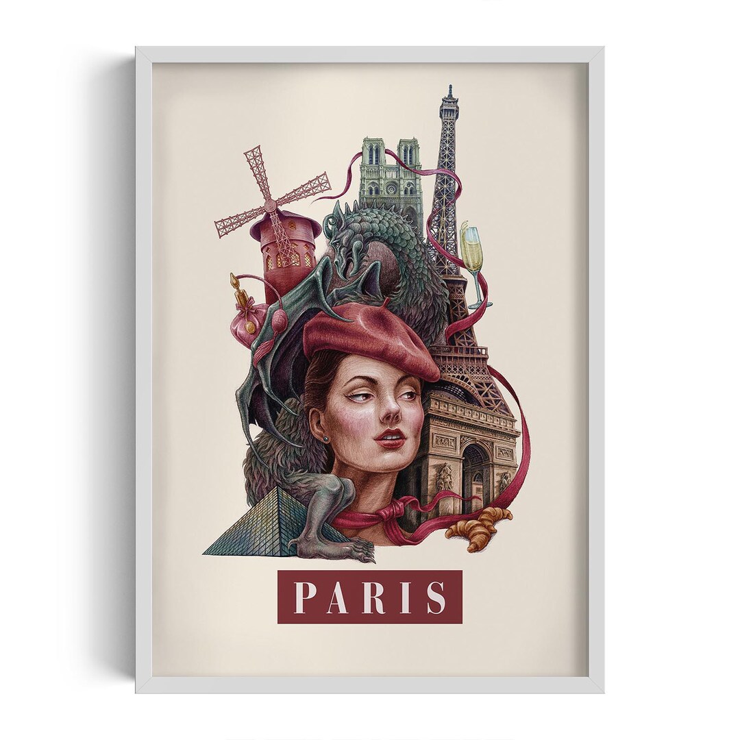 Paris City Wall Art, Art Print Paris, City Art Frame, Paris Painting in ...