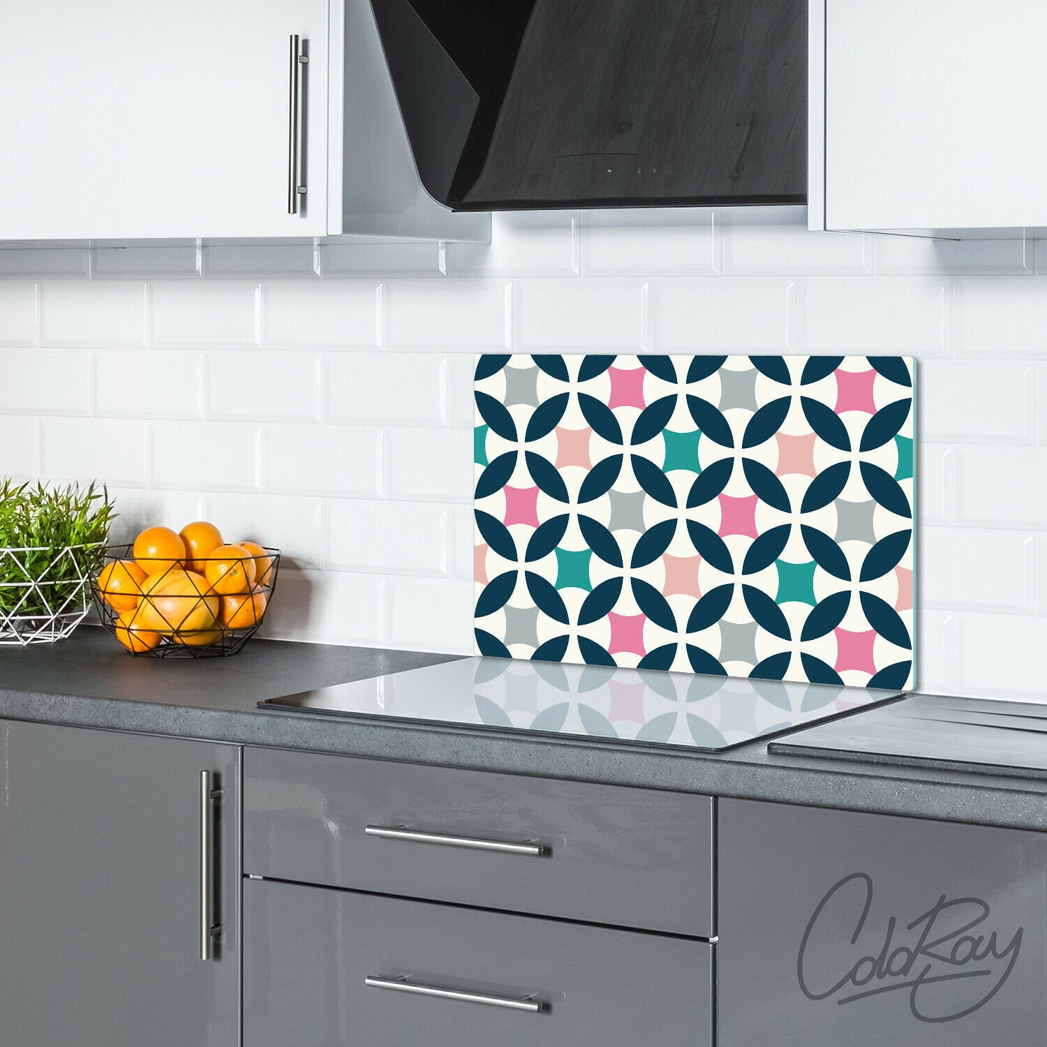 Pastel Retro Pattern Patchwork Backsplash Tile Blue Panel - Etsy