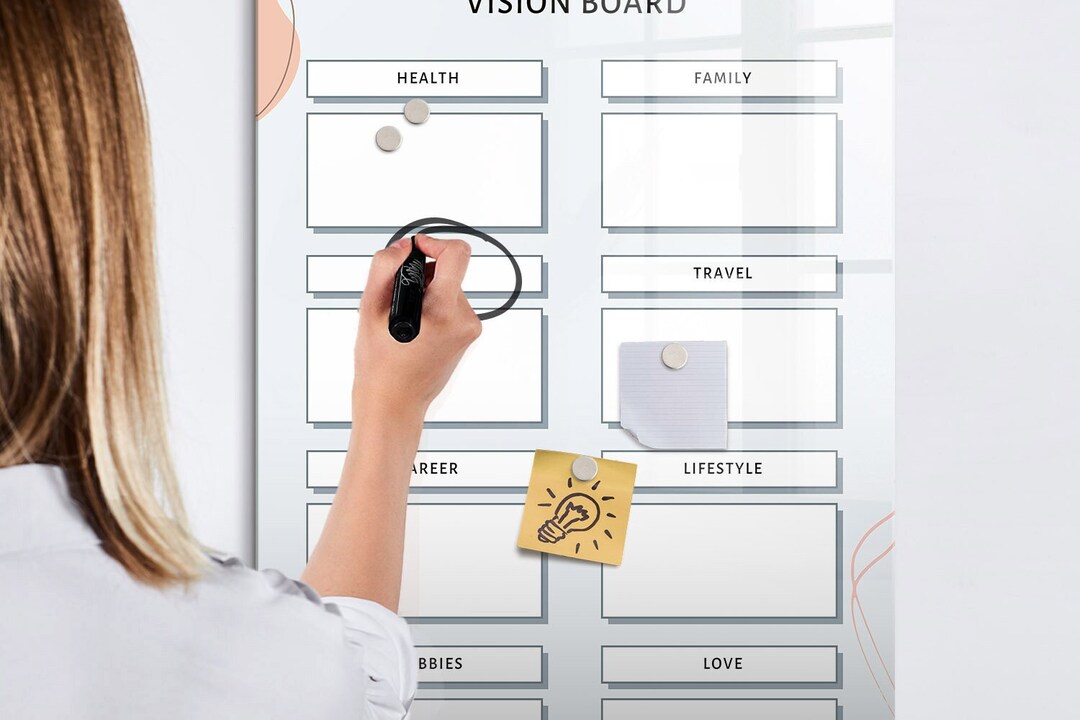 Vision Board Magnetic Board, Timetable, Blue Note Board, Command Center ...