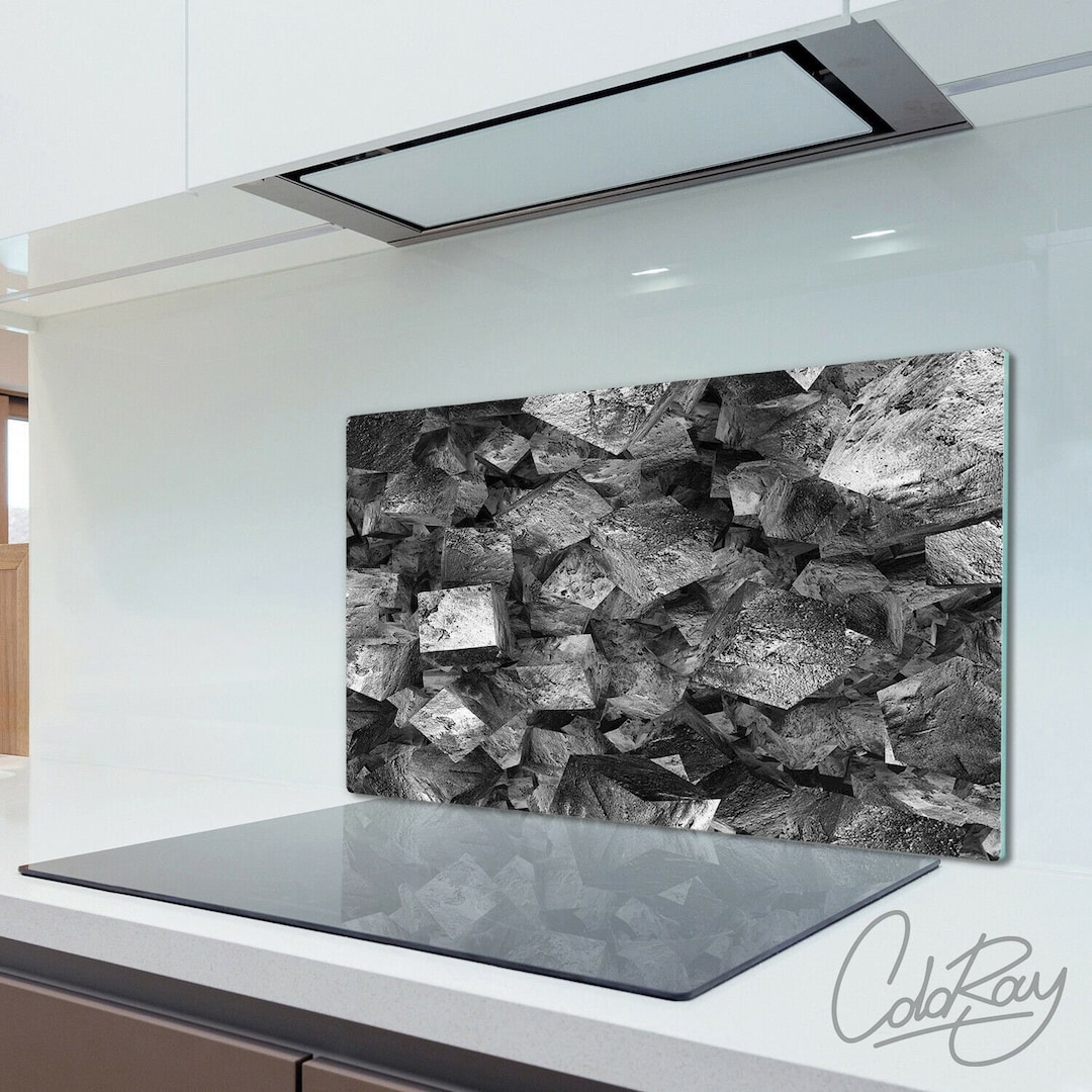 Irregular Orginal Lumps Modern Gray Splashback, White Cheese Board ...