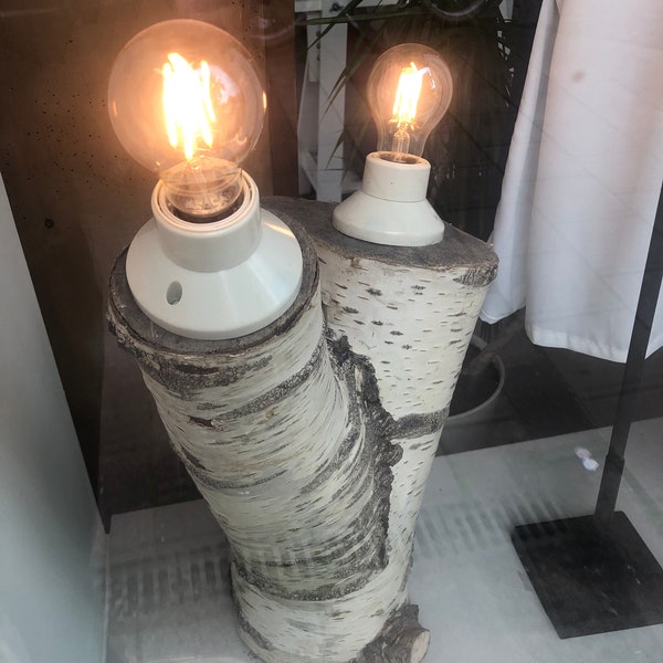 Birch Table Lamp - Etsy