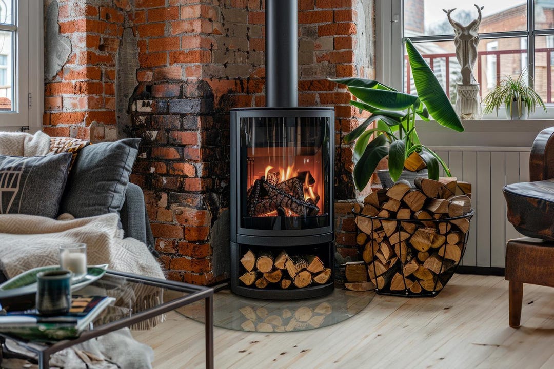 Round Tempered Glass Fireplace Hearth, Minimalist Hearth Extension ...