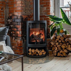 Round Tempered Glass Fireplace Hearth, Minimalist Hearth Extension ...