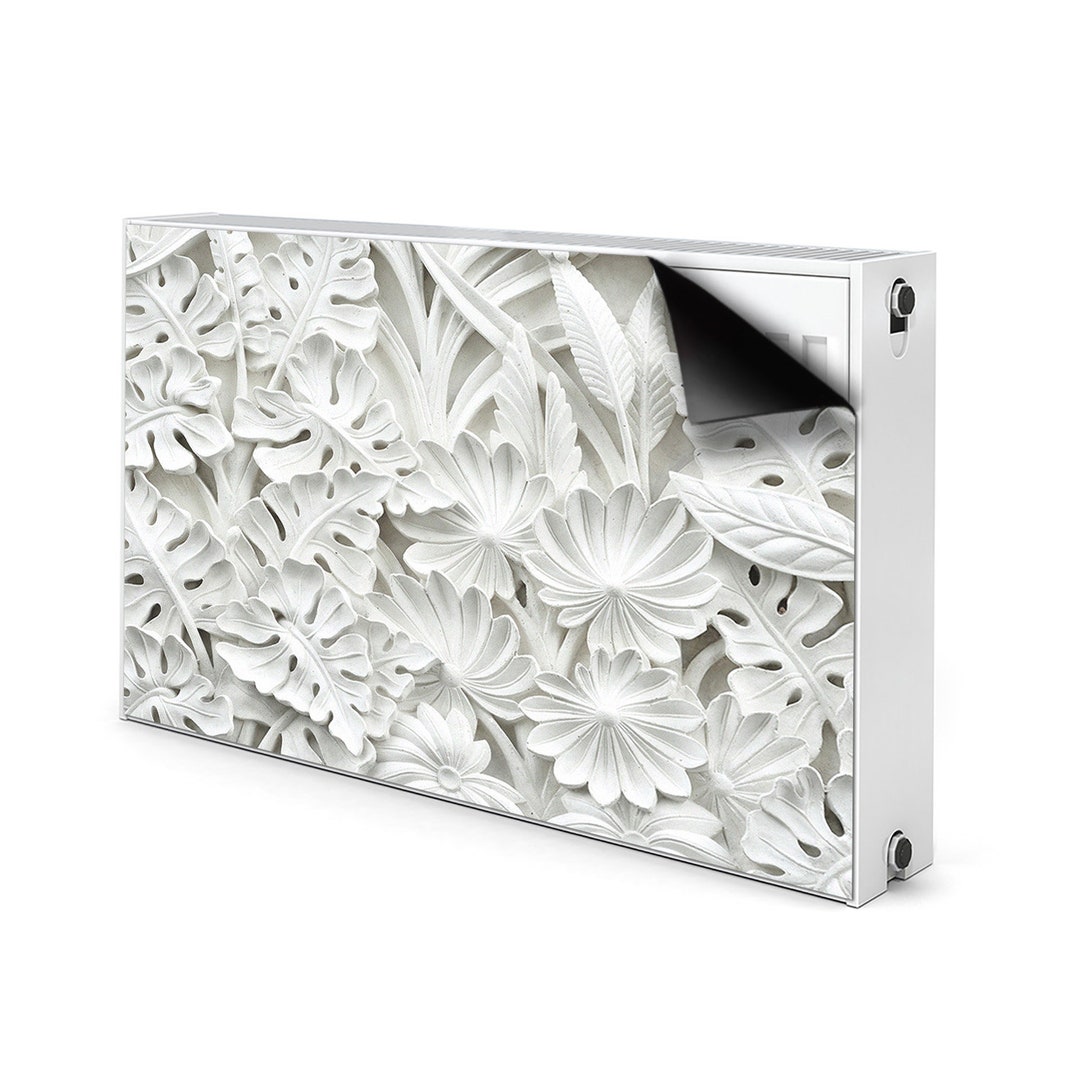 Leaves Pattern Radiator Cover, White Heating Cover, Pearl Magnetic ...