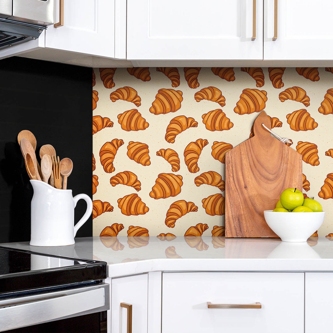 Cartoon Croissant Panel Stickers, Self Adhesive Panels, Food Panel ...