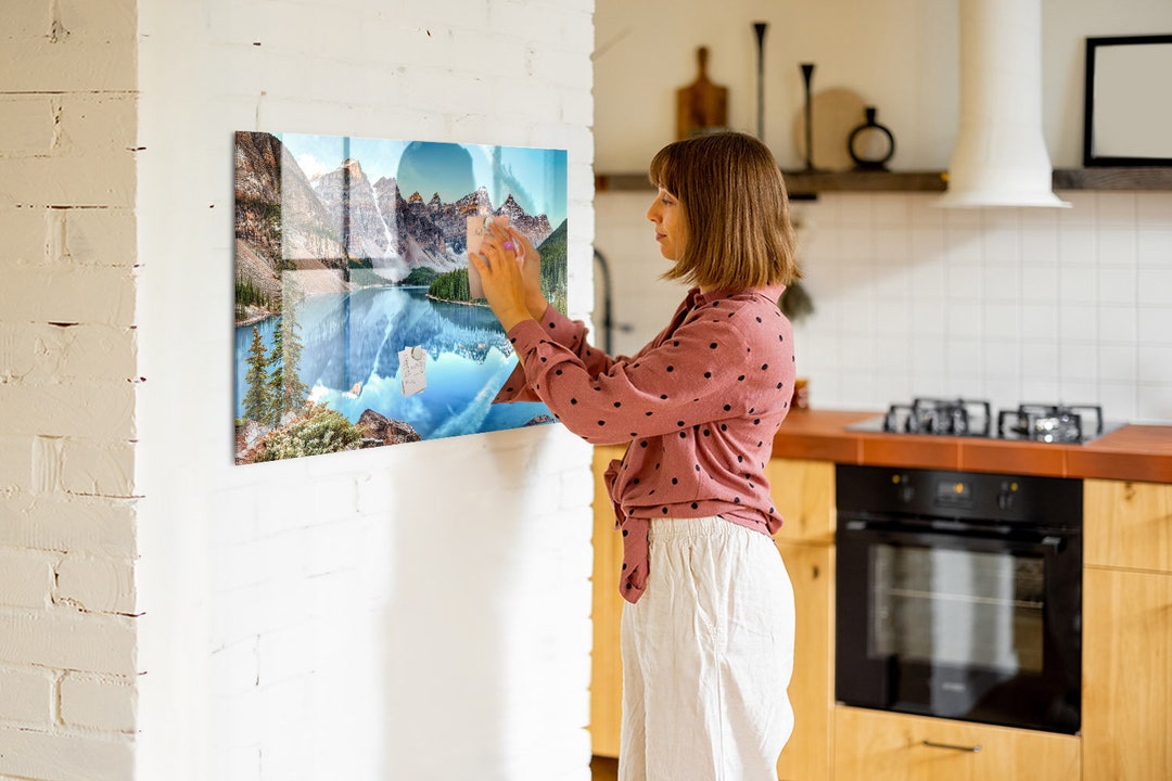 Mountain Landscape Glass Command Center, Magnetic Memo Board ...