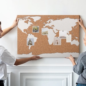 Cork World Map, Size XXL, Cork Board, Travel Tracker, Trip Map, Push ...
