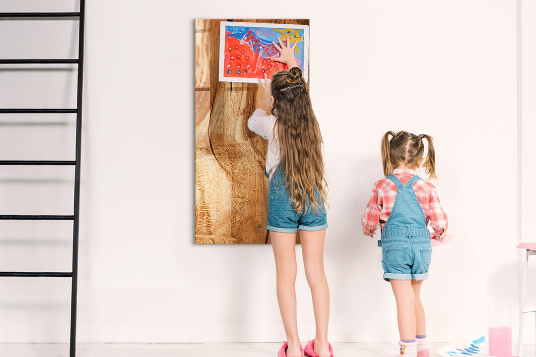 Natural Wood Note Board, Kids Magnetic Board, Brown Memo Board, Nature ...