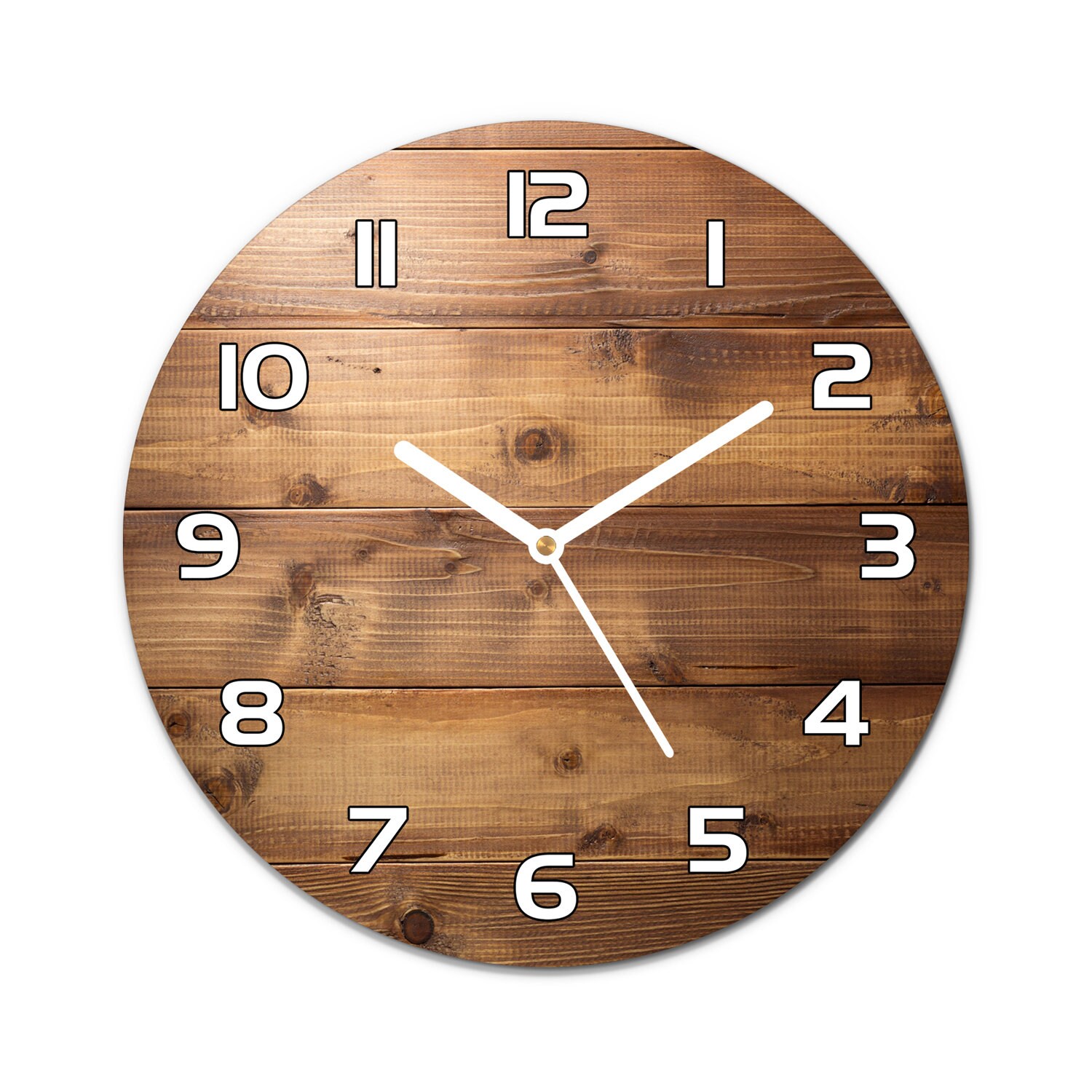 Wood Industrial Wall Clock Brown Home Office Decoration - Etsy
