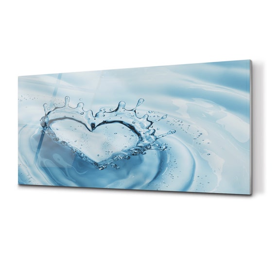 Heart on the Water Splashback for Kitchem Blue Backsplash | Etsy